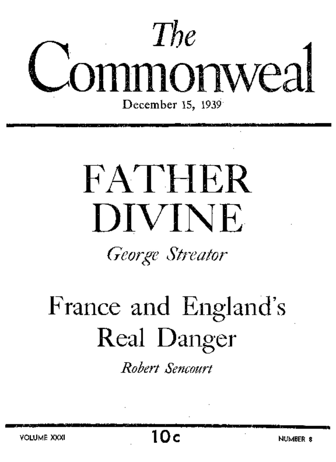 December 15, 1939 | Commonweal Magazine