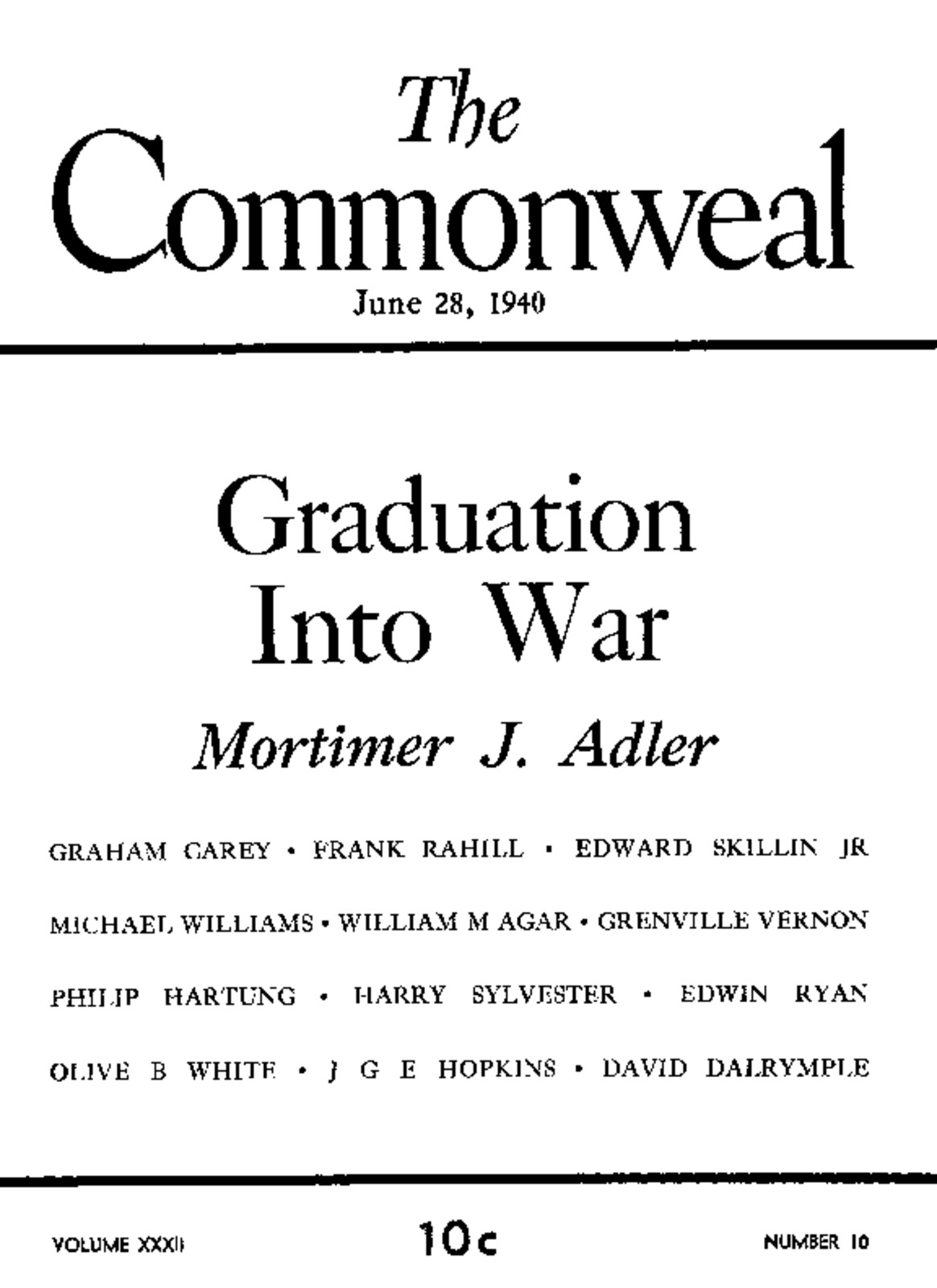June 28, 1940 | Commonweal Magazine