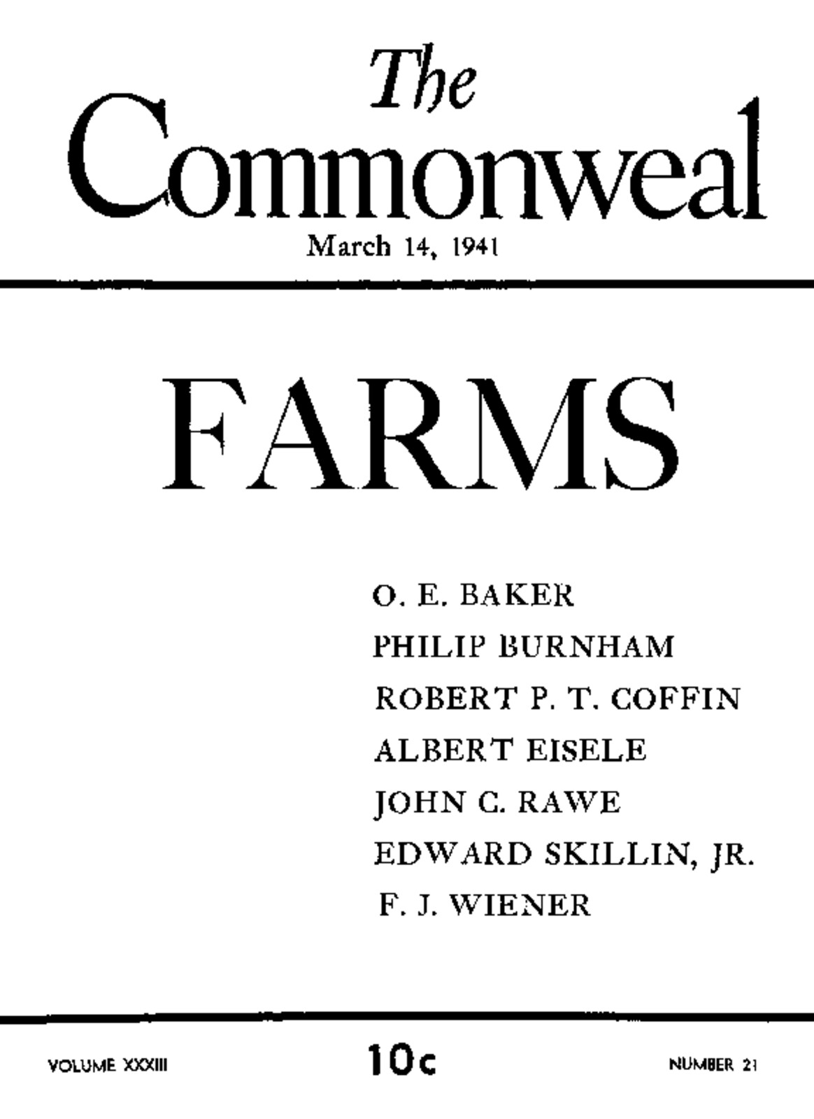 March 14, 1941 | Commonweal Magazine