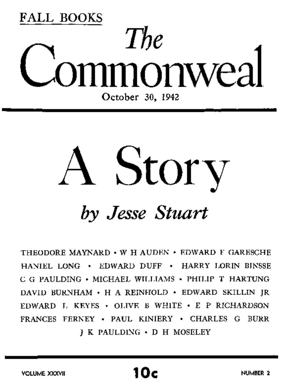 October 30, 1942 | Commonweal Magazine
