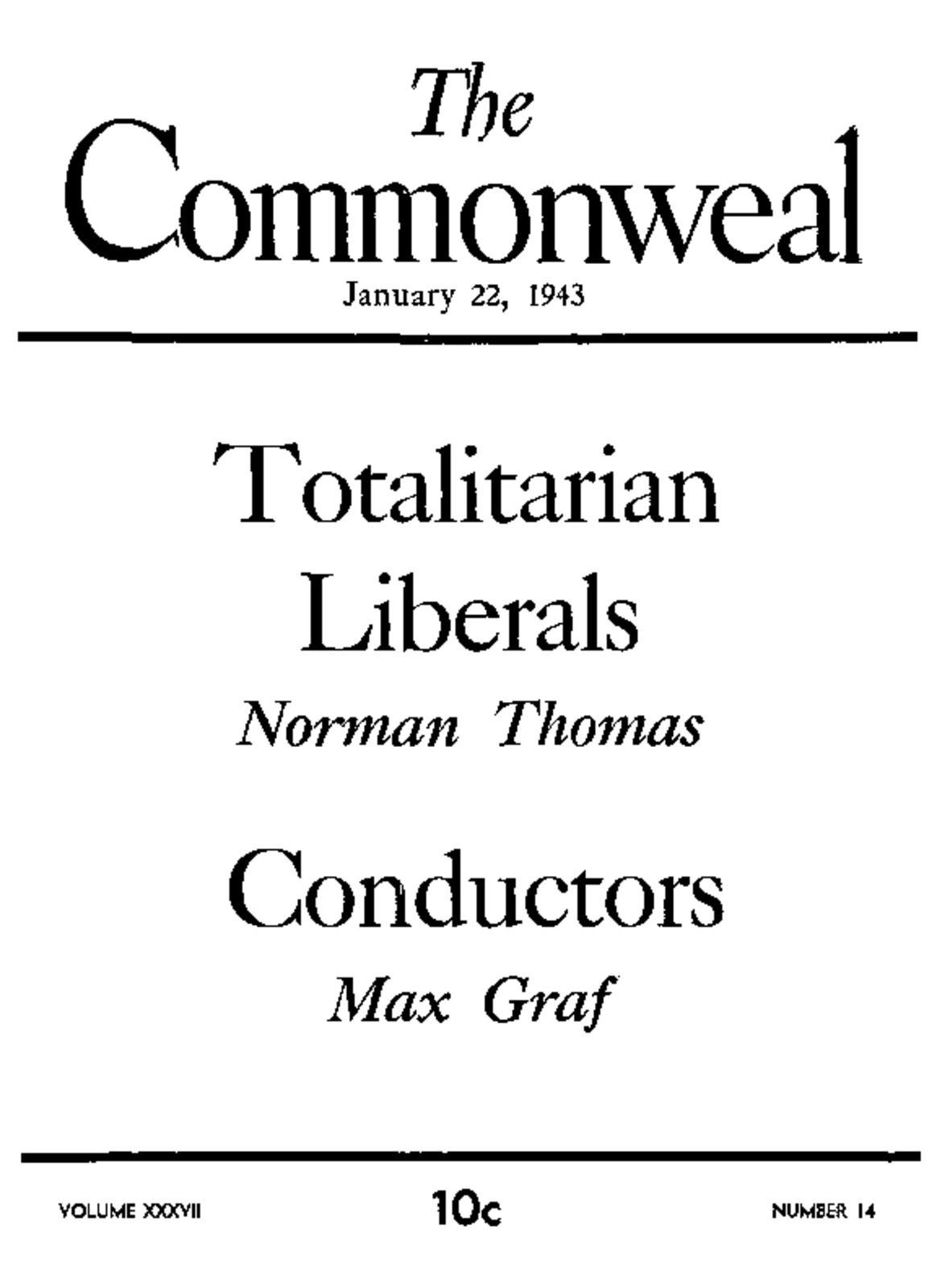 January 22, 1943 | Commonweal Magazine