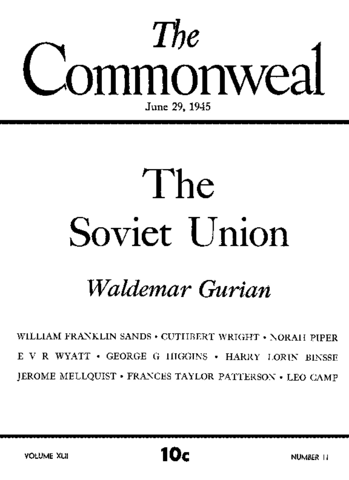 June 29, 1945 | Commonweal Magazine