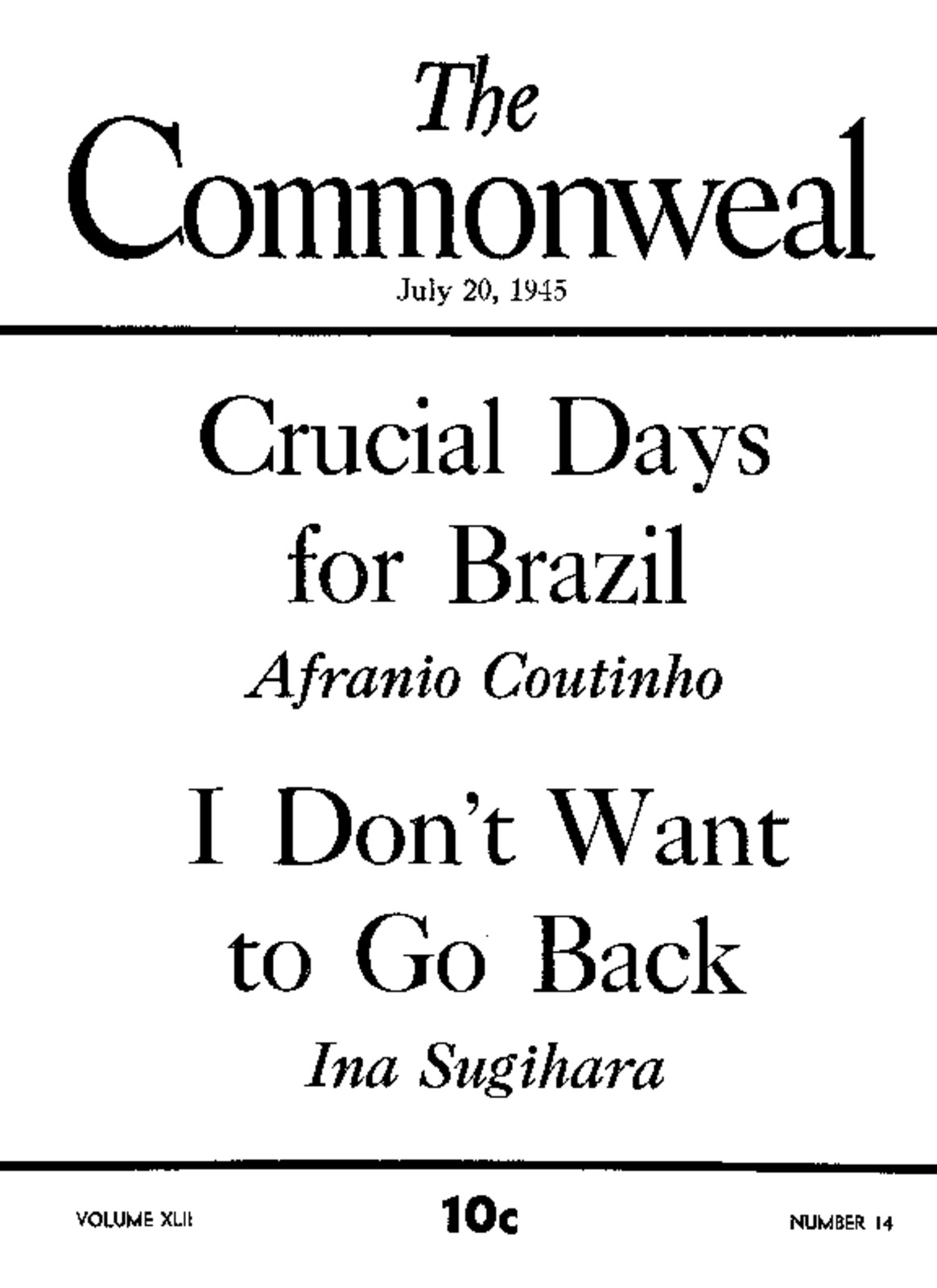 July 20, 1945 | Commonweal Magazine