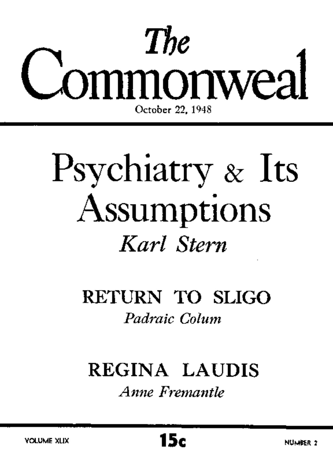 October 22, 1948 | Commonweal Magazine