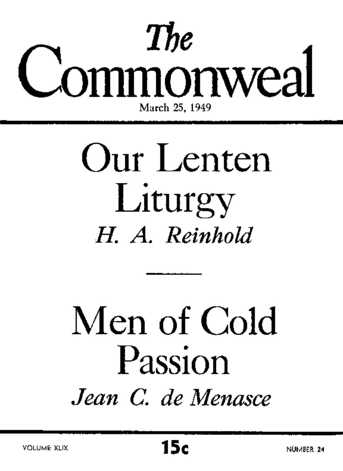 March 25, 1949 | Commonweal Magazine