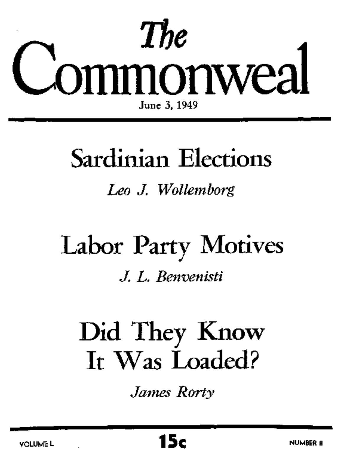 June 3, 1949 | Commonweal Magazine