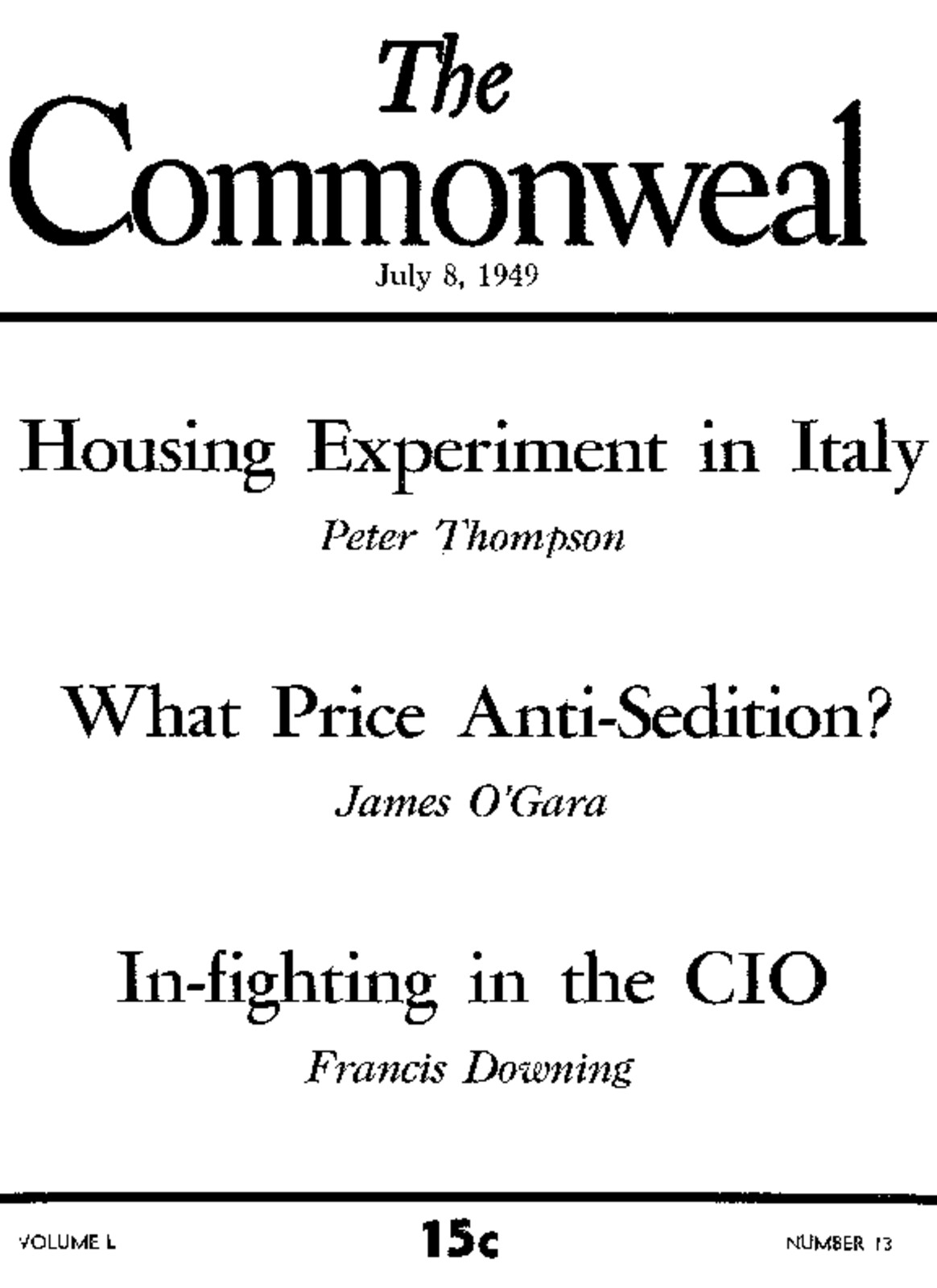 July 8, 1949 | Commonweal Magazine