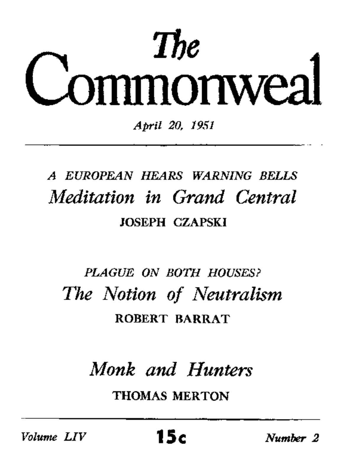 April 20, 1951 | Commonweal Magazine