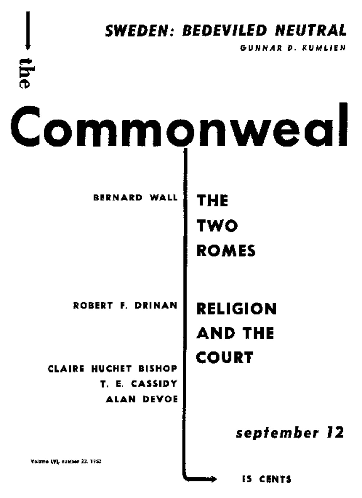 September 12, 1952 | Commonweal Magazine