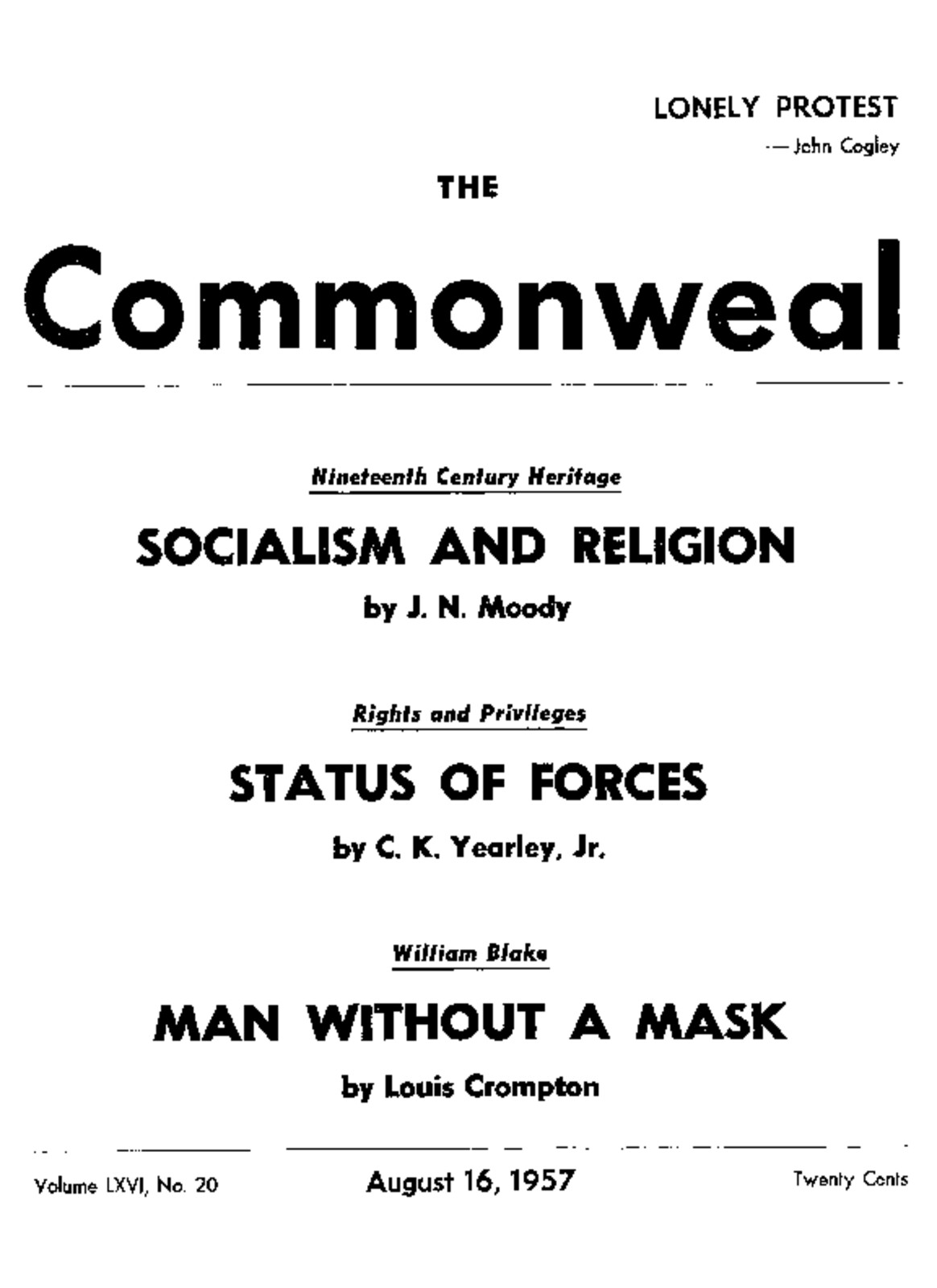 August 16, 1957 | Commonweal Magazine
