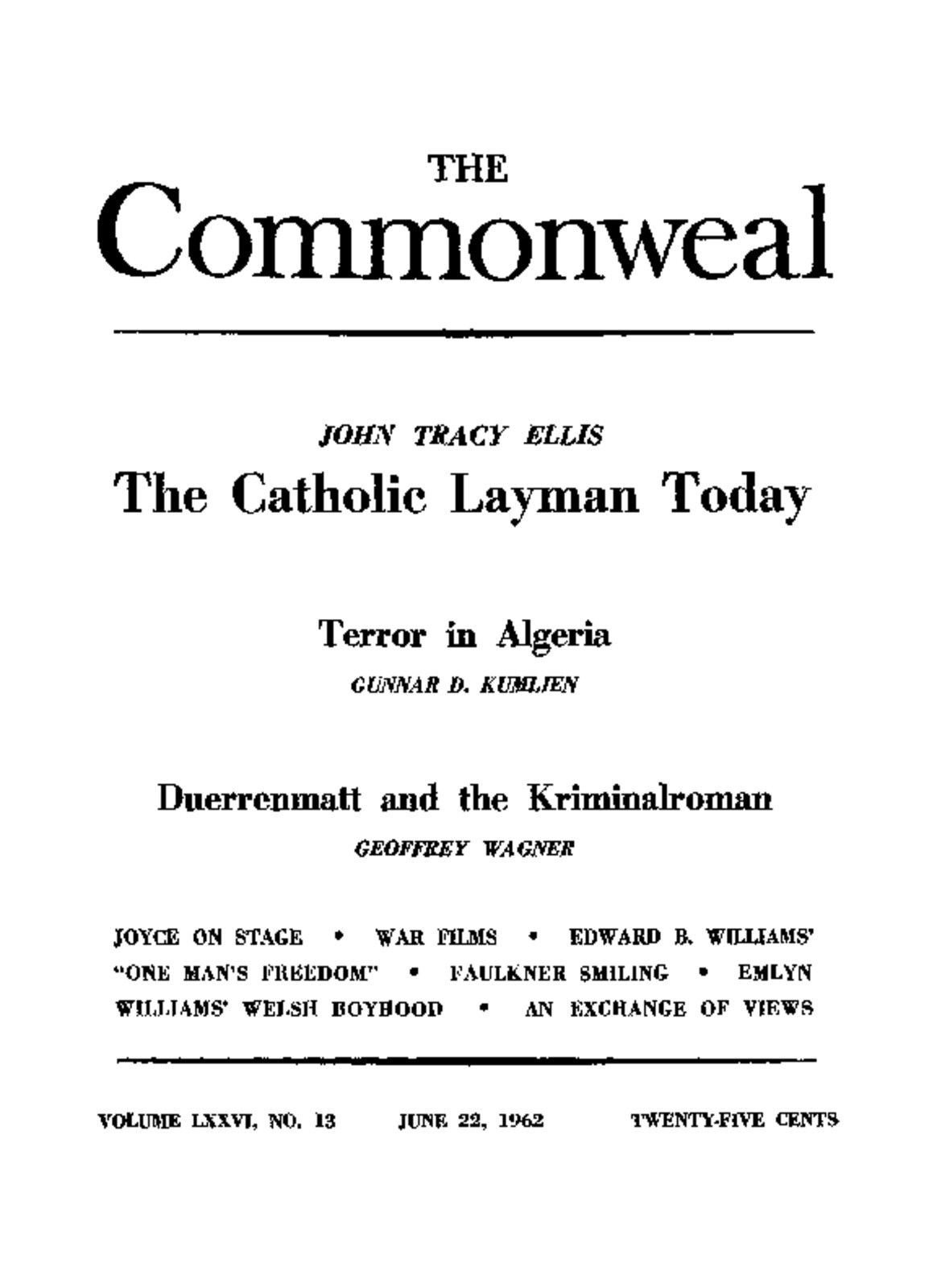 June 22, 1962 | Commonweal Magazine