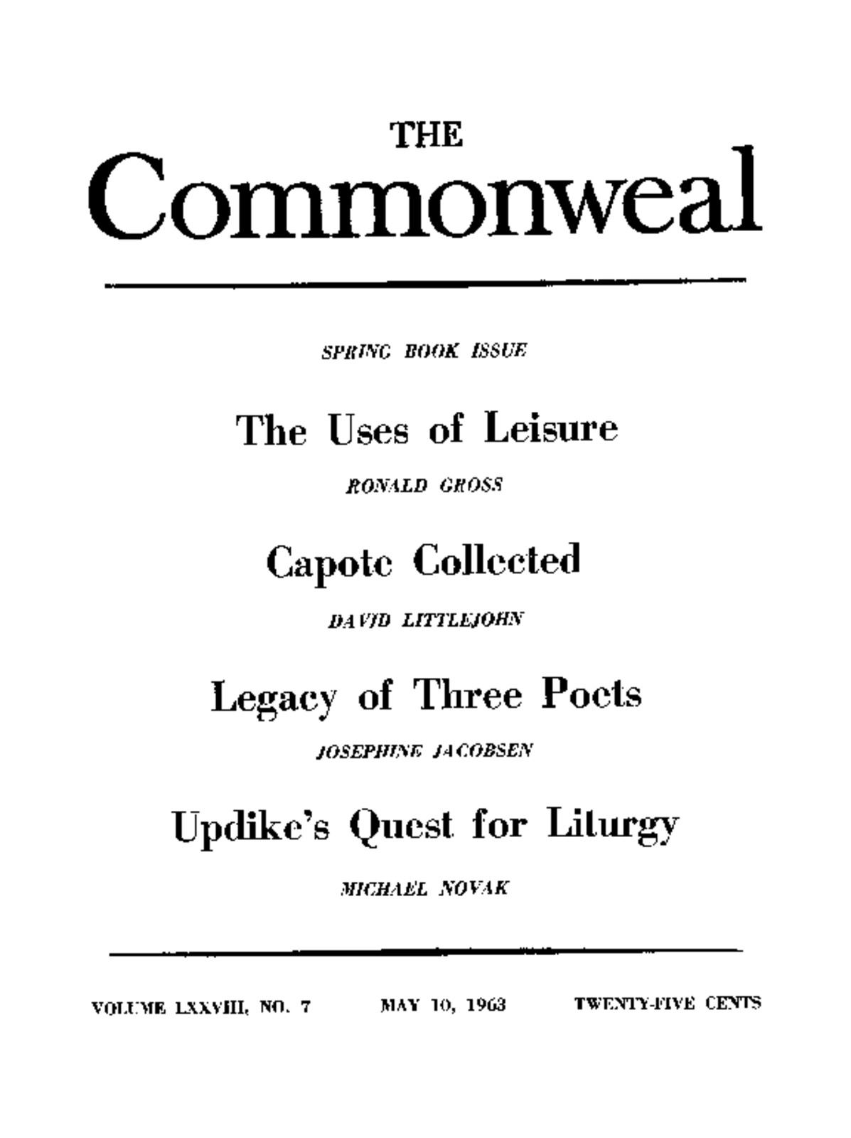 May 10, 1963 | Commonweal Magazine