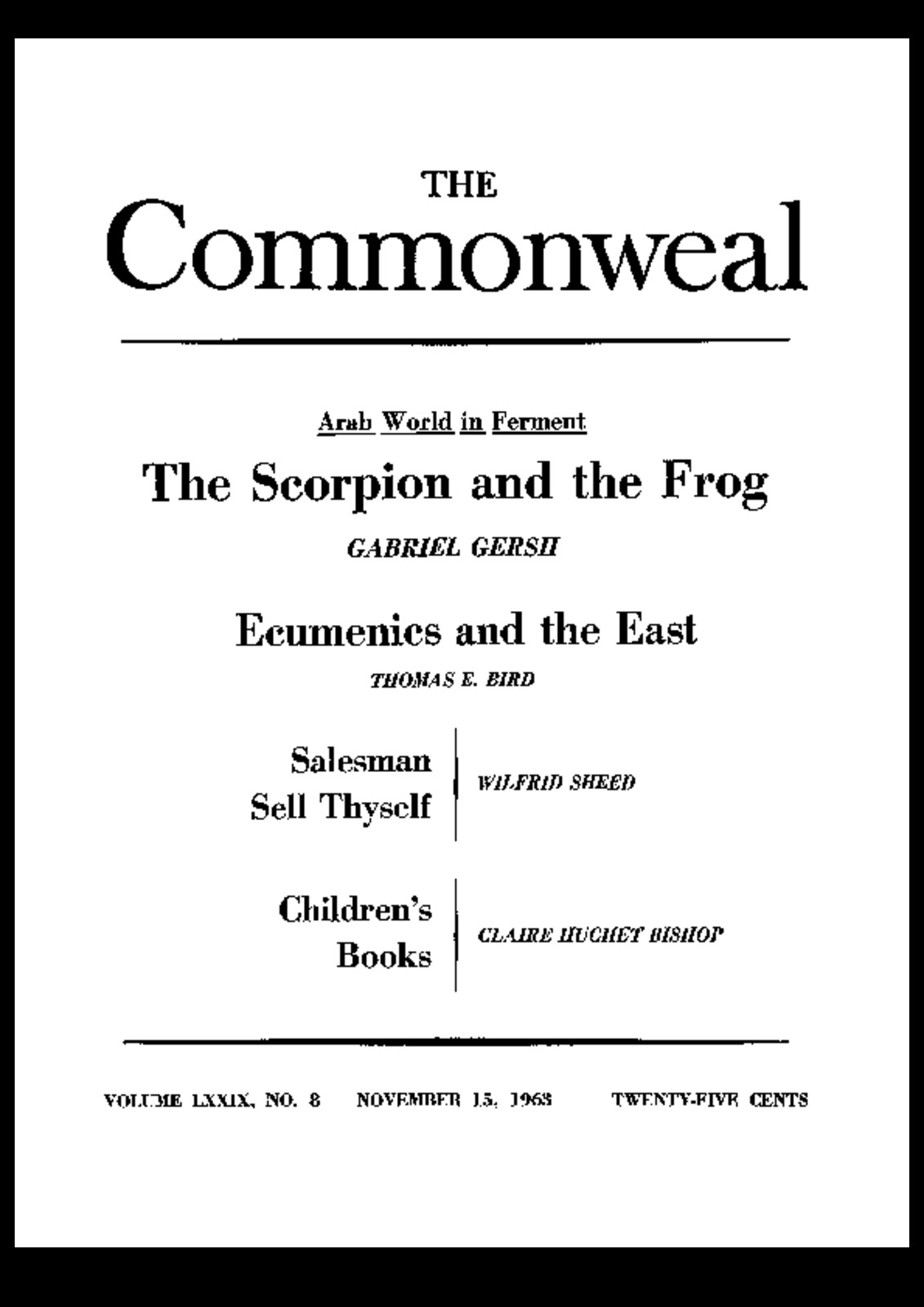 November 15, 1963 | Commonweal Magazine