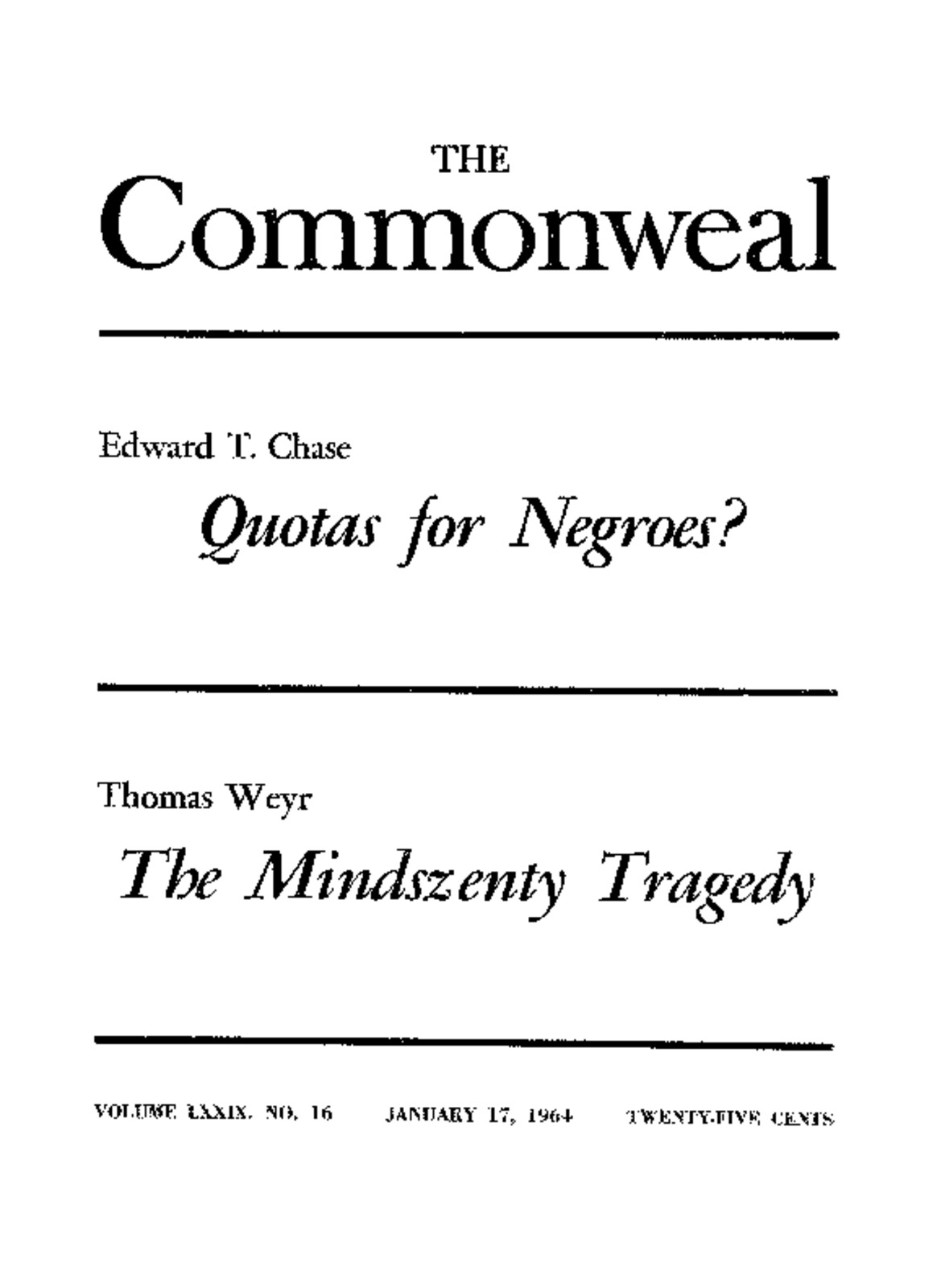 January 17, 1964 | Commonweal Magazine