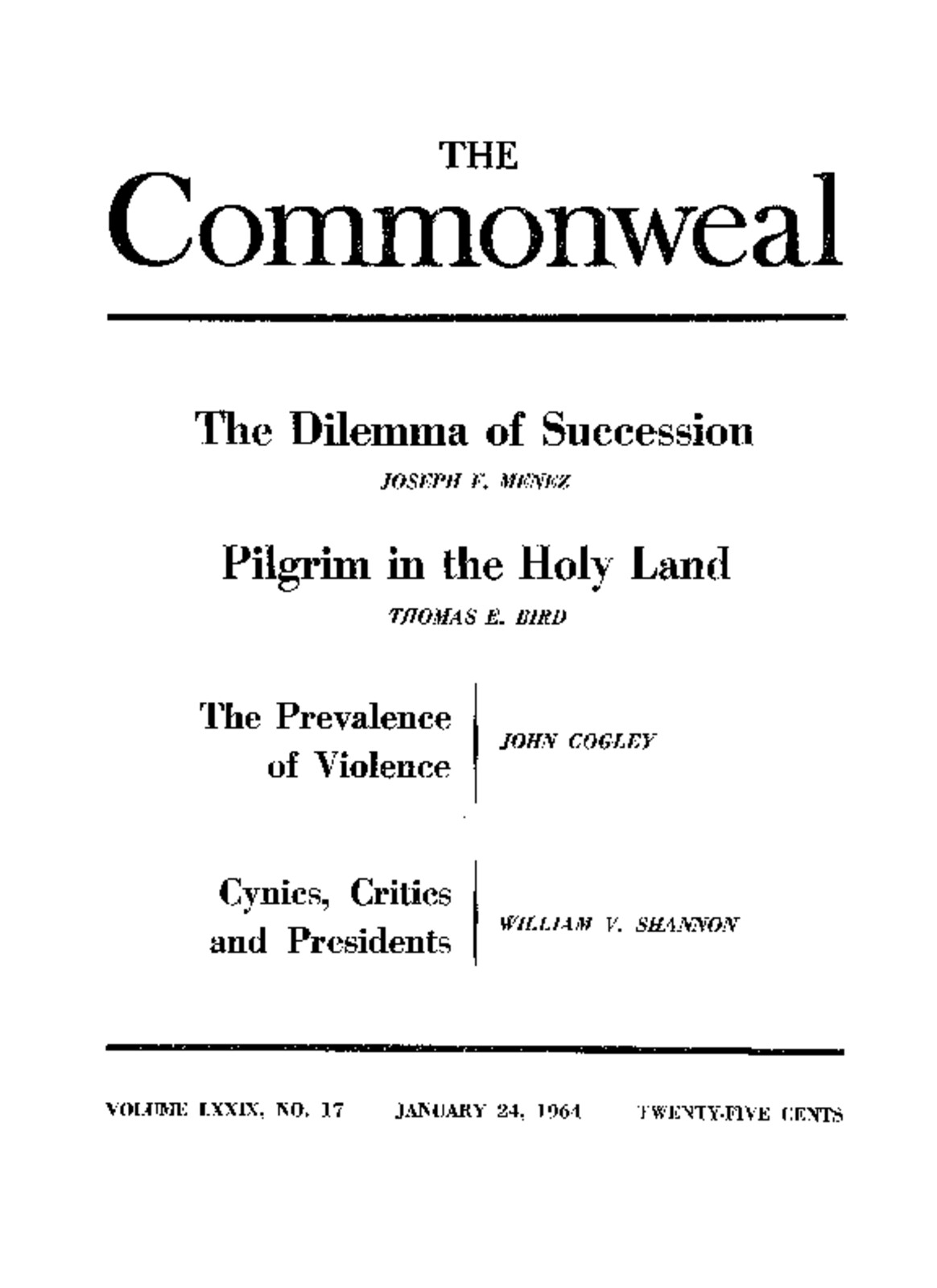 January 24, 1964 | Commonweal Magazine