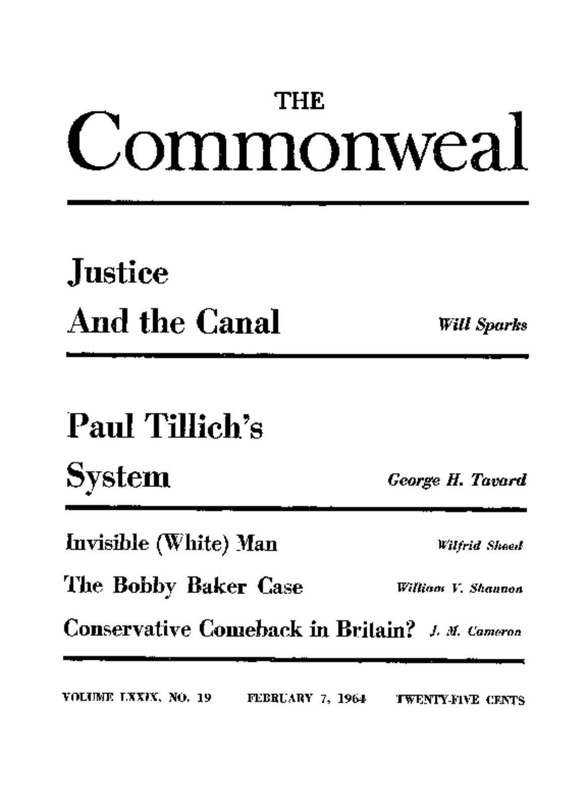 February 7, 1964 | Commonweal Magazine