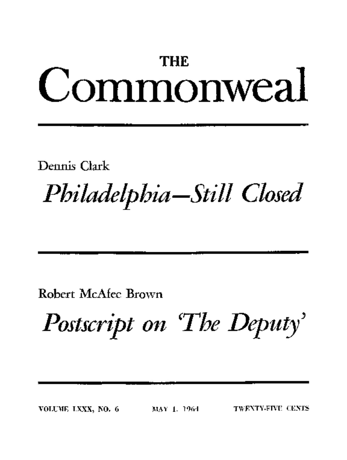 May 1, 1964 | Commonweal Magazine