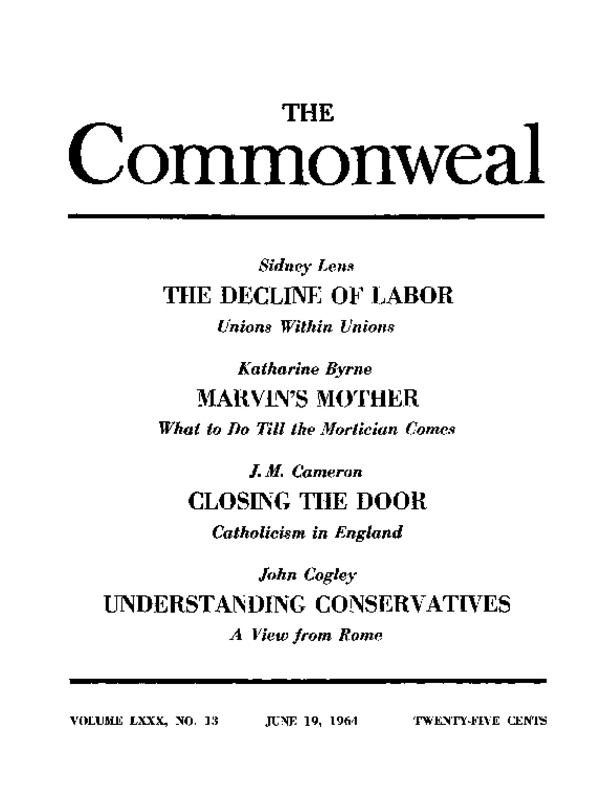 June 19, 1964 | Commonweal Magazine