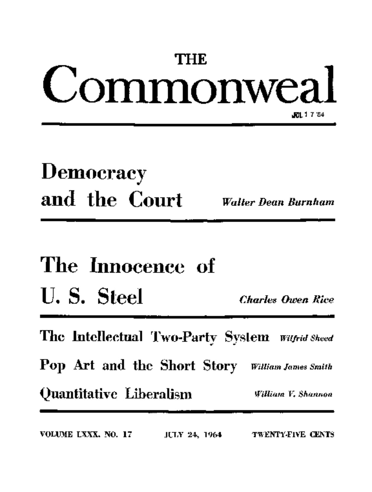 July 24, 1964 | Commonweal Magazine
