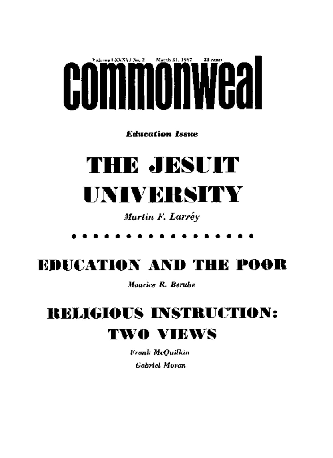March 31, 1967 | Commonweal Magazine
