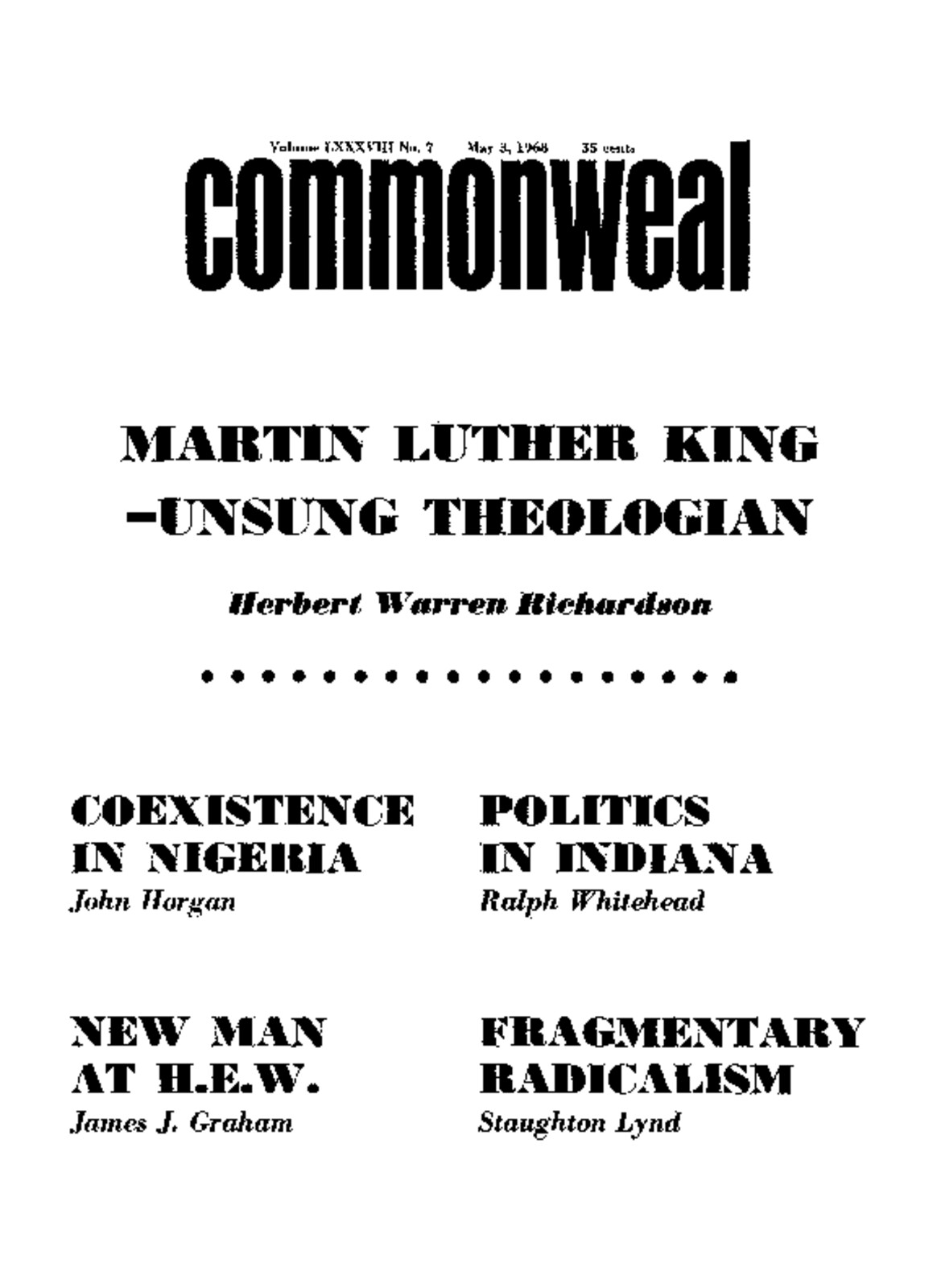 May 3, 1968 | Commonweal Magazine