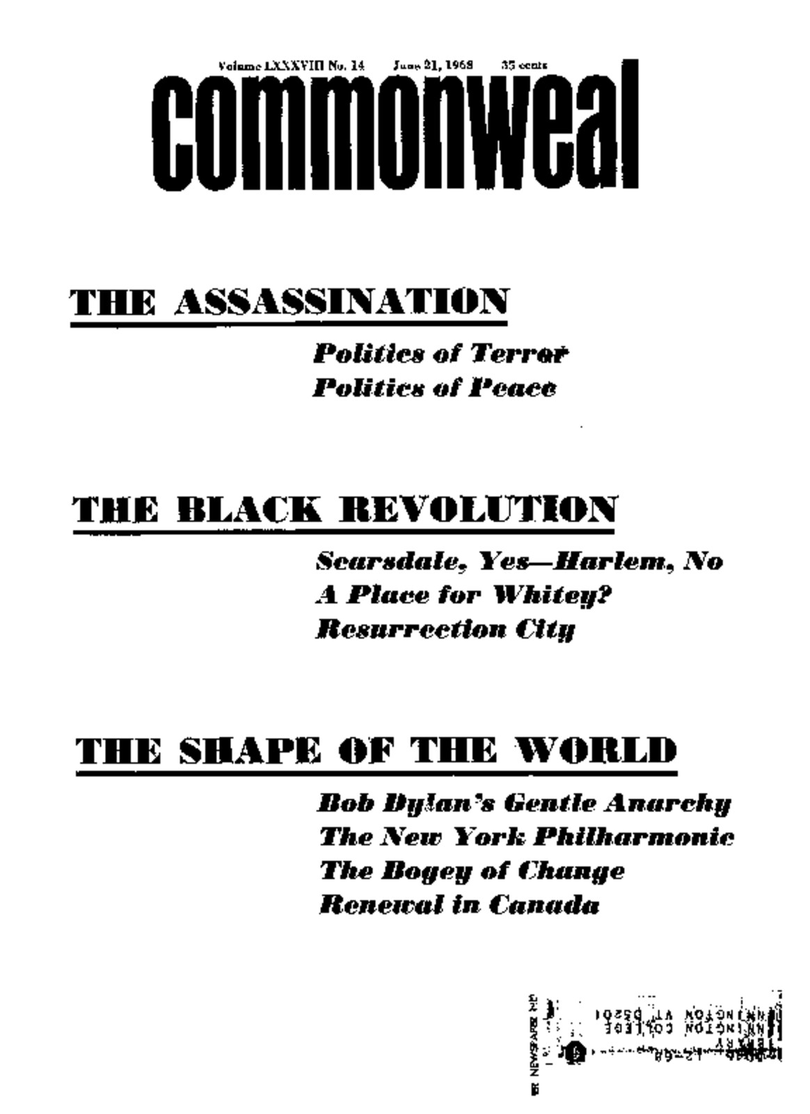 June 21, 1968 | Commonweal Magazine