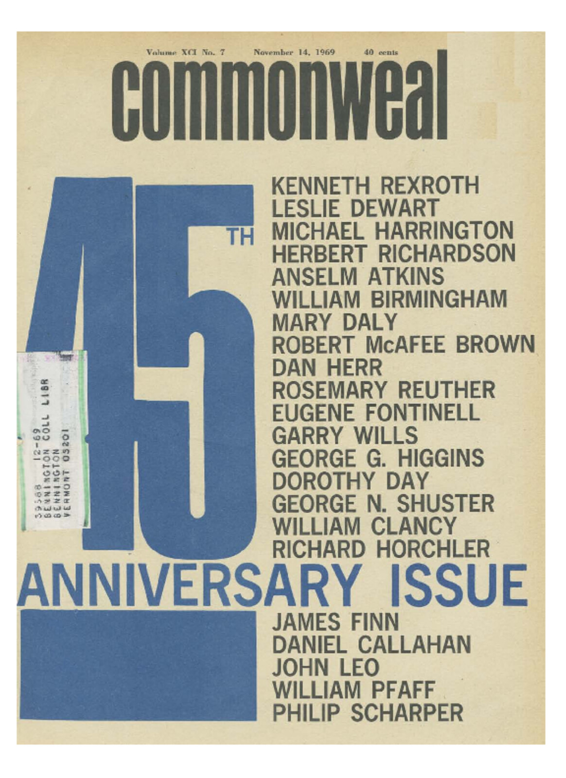 November 14, 1969 | Commonweal Magazine