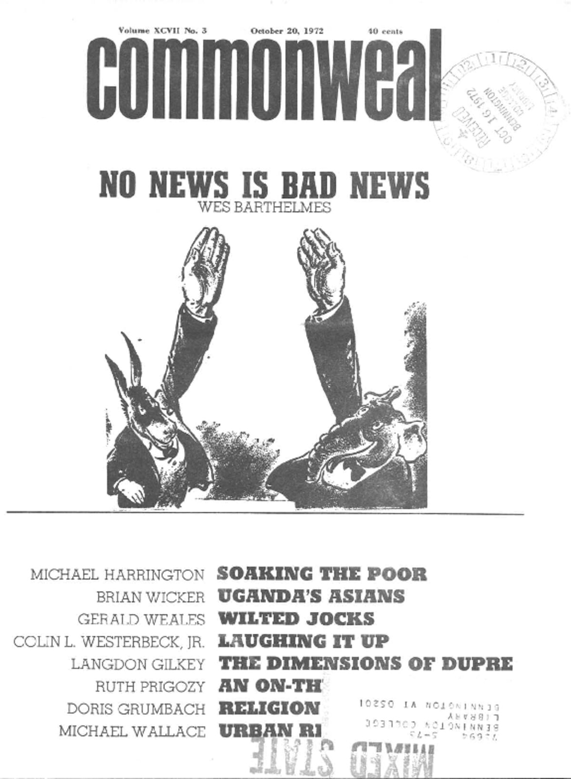 October 20, 1972 | Commonweal Magazine
