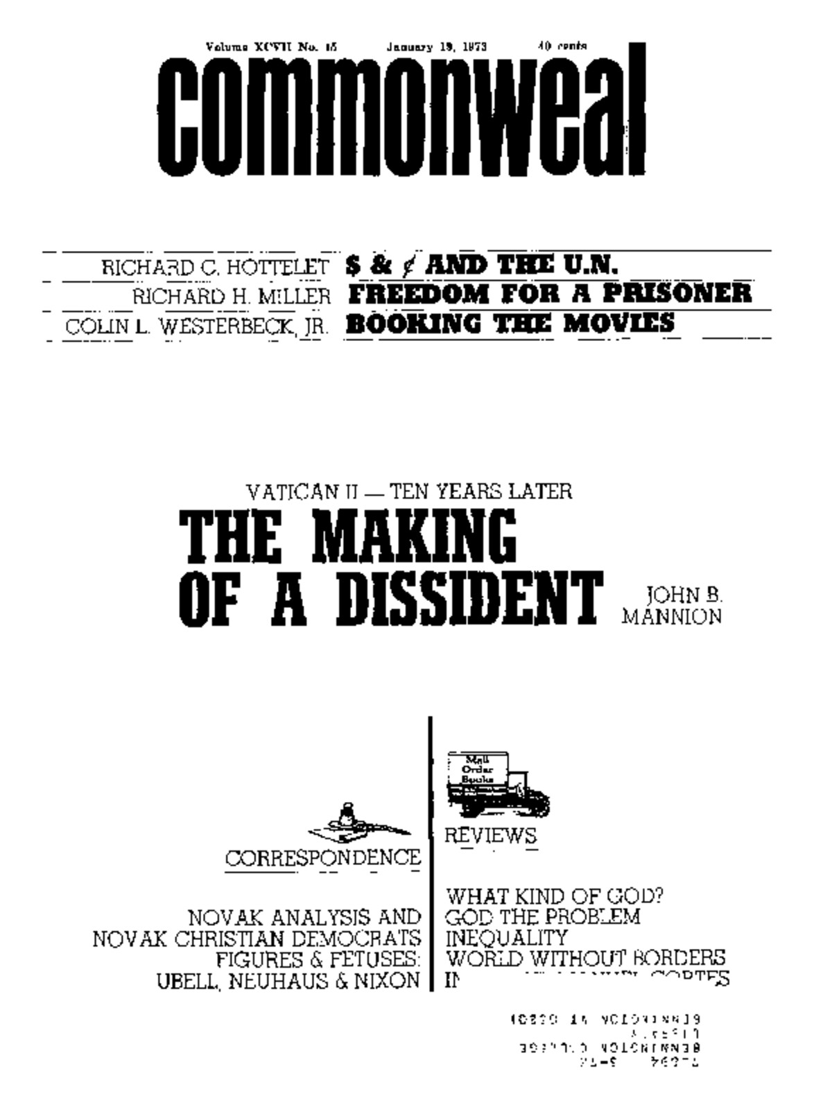 January 19, 1973 | Commonweal Magazine
