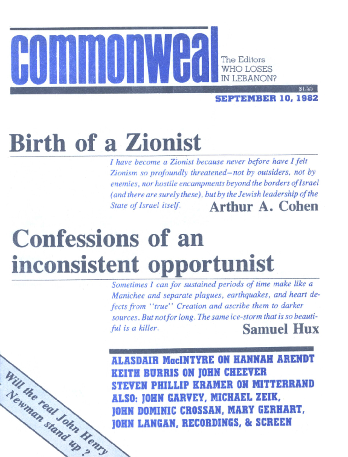 September 10, 1982 | Commonweal Magazine