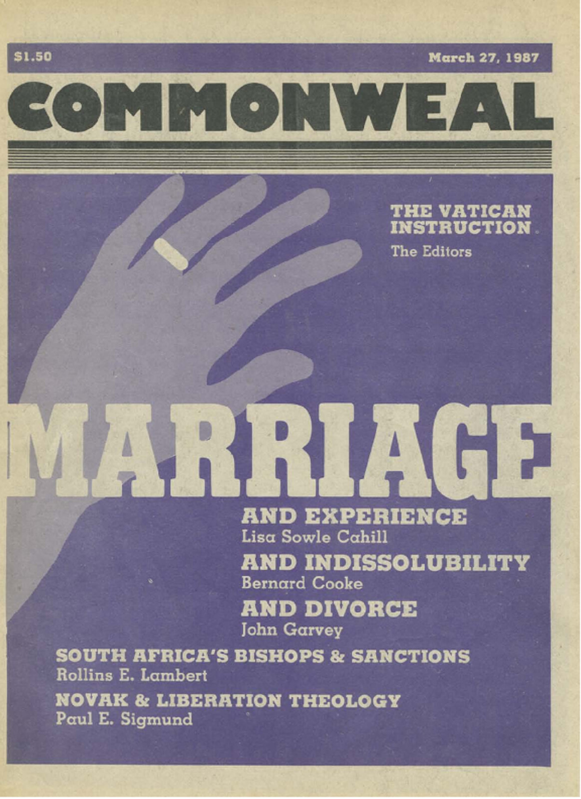 March 27, 1987 | Commonweal Magazine